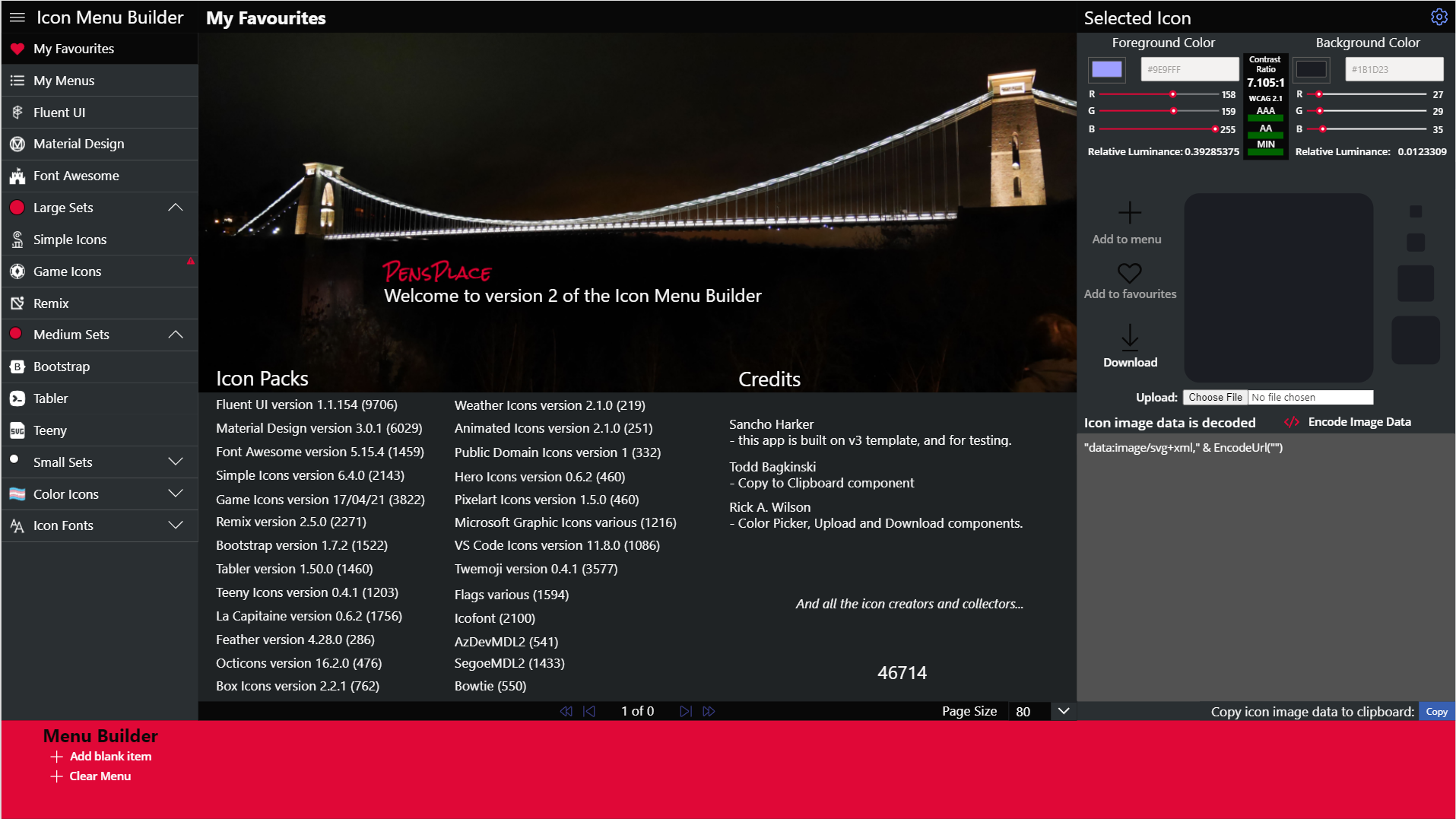Hello From PensPlace PowerApps Icon Menu Builder V2